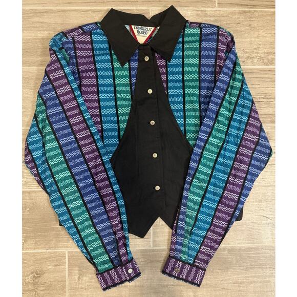 Cowgirl Rodeo | Tops | Vintage 8s Punchy Cowgirl Rodeo Top | Poshmark